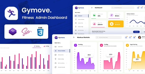 Admin Dashboard Template Bootstrap Fitness